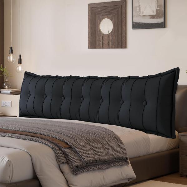 商品名: LELEFIDO (レレフィド) 大型 ヘッドボードクッション ベッドレスト 読書用クッション ベッドに座る時 背もたれ 補助枕 ベッドやソファでの快適な姿勢 取り外し可能なカバー付き LELEFIDO Large Headboa...