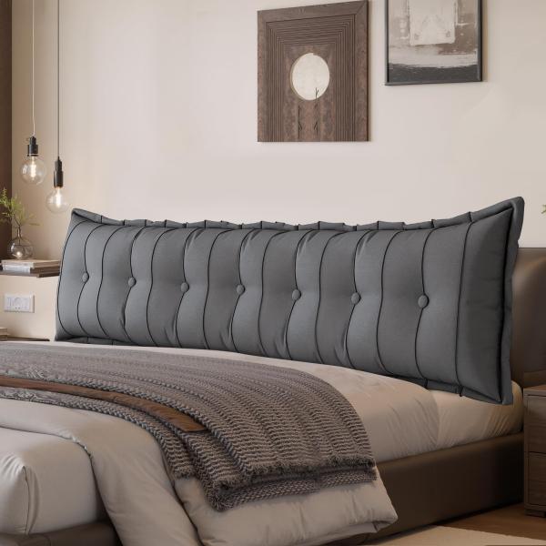 商品名: LELEFIDO (レレフィド) 大型 ヘッドボードクッション ベッドレスト 読書用クッション ベッドに座る時 背もたれ 補助枕 ベッドやソファでの快適な姿勢 取り外し可能なカバー付き LELEFIDO Large Headboa...