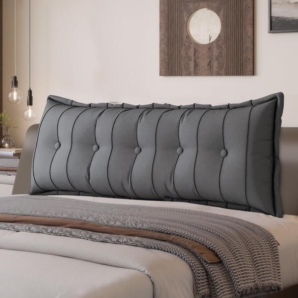 商品名: LELEFIDO (レレフィド) 大型 ヘッドボードクッション ベッドレスト 読書用クッション ベッドに座る時 背もたれ 補助枕 ベッドやソファでの快適な姿勢 取り外し可能なカバー付き LELEFIDO Large Headboa...