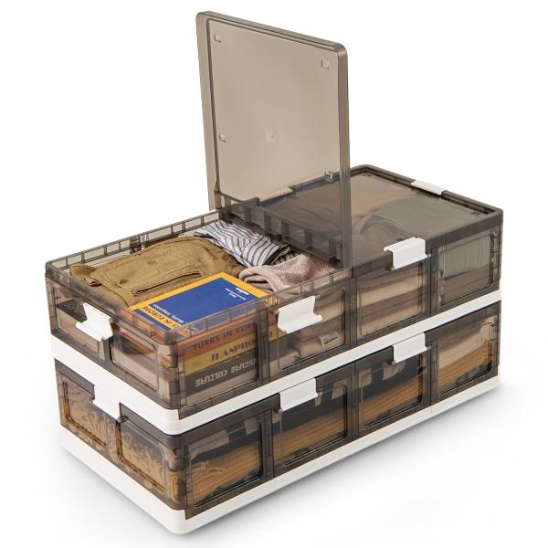 商品名: Giantex (ジャイアンテックス) 26.5ガロン ベッド下ストレージコンテナ 積み重ね可能 キャスター&amp;蓋付きプラスチック収納ボックス 2個パック 透明 折りたたみ式収納ボックス 衣類/靴/毛布用 Giantex 2...