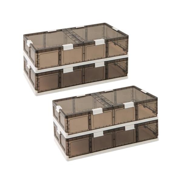 商品名: Giantex (ジャイアンテックス) ベッド下ストレージコンテナ 53ガロン 積み重ね可能 キャスター&amp;蓋付きプラスチック収納ボックス 4個パック 透明 折りたたみ式収納ボックス 衣類/靴/毛布用 (2) Giantex...