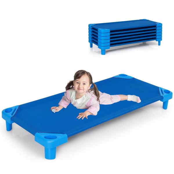 商品名:  CHEFJOY Daycare Cots, 6-Pack Stackable Nap Bed Cot with Easy Lift Corners, Portable Children Sleeping Cots for Pre...