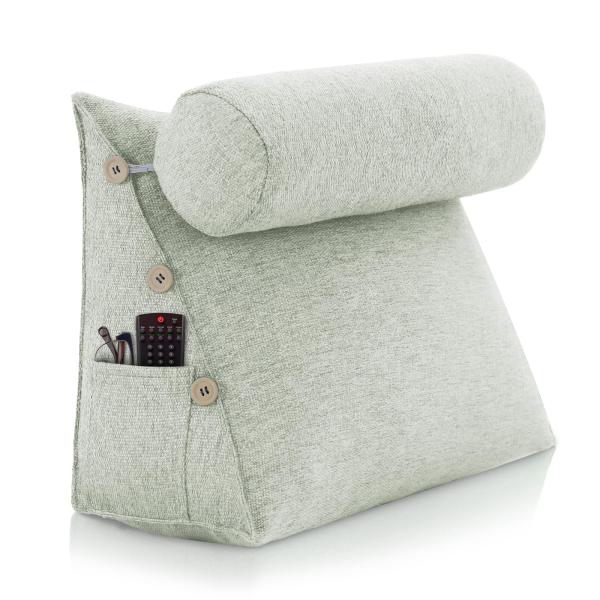 商品名: LELEFIDO ベッドウェッジ 読書用クッション 調節可能な読書用スロークッション 三角形のクッション ウェッジカウチクッション 腰/首/背中サポート枕 取り外し可能なリネンカバー付き LELEFIDO Bed Wedge Re...