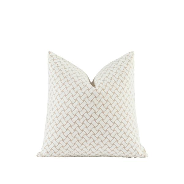 商品名: Croker Horse 2025 18x18インチ スローピロークッションカバー - 織られたグリッド ベージュ色 シェニール ジャカード 刺繍 ラグジュアリー モダンスタイル ソファ ベッド 枕カバー リビングルーム 寝室用 ...