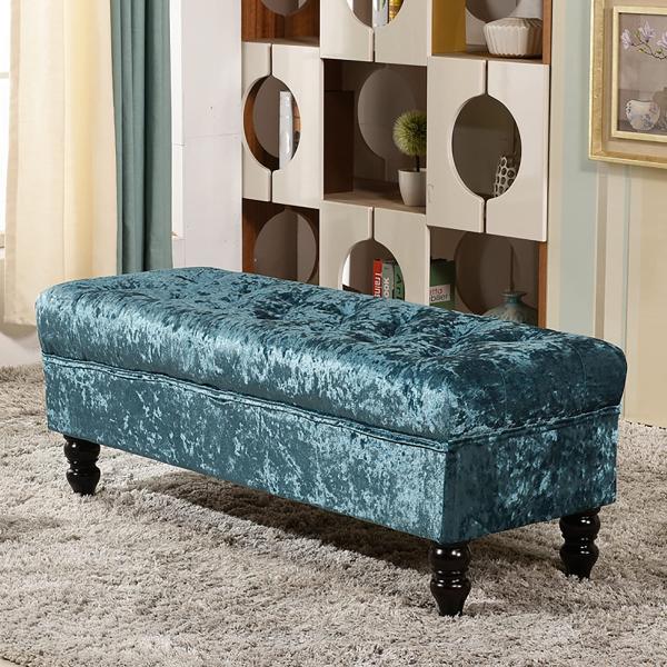 商品名:  Crystal Button Storage Stool, Bench, Premium Padded End of The Bed Bench with Storage Space, Beautiful Decorative ...