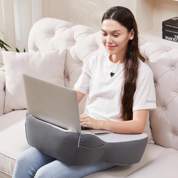 商品名: cooloo8 ラップデスク ラップトップラップデスク クッション付きラップデスク ラップ用ラップトップ枕 ポートランド ポータブルデスクパッド ゲーミングピロー ベッド、カウチ、車用のワークピロー(ダークグレー) cooloo8...