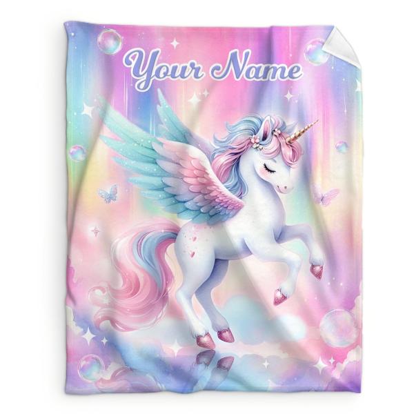 商品名:  IWANGIFT Personalized Unicorn Blanket for Girls Women, Custom Fuzzy Throw Blankets for Daughter Kids Adults Unicor...