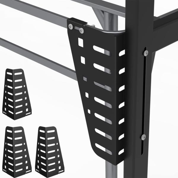 商品名: メタルベッドフレーム用ヘッドボードブラケット4個。ヘッドボードをベッドフレームに取り付け、調節可能なベッドヘッドボードブラケット、14、16、18cmのヘッドボードに対応。ブラック。 KOPKIO 4 PCS Headboard ...