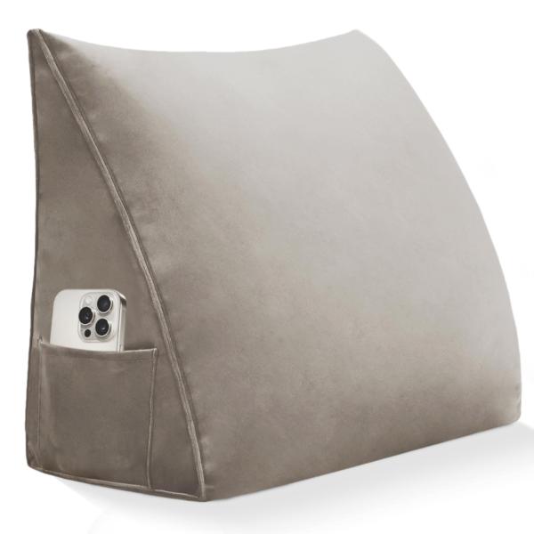 商品名: LELEFIDO ウェッジクッション ヘッドボード読書用クッション 三角形の背もたれサポート枕 ベッドに座るためのサポート枕 ソファ/デイベッド用サポート枕 取り外し可能なカバー LELEFIDO Wedge Pillow Hea...