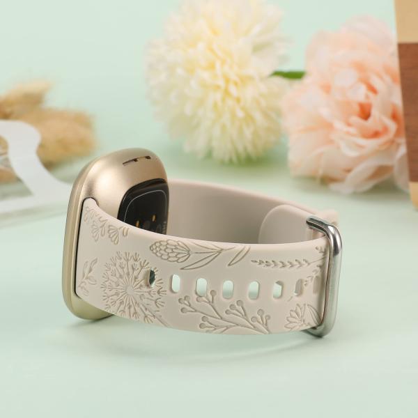 商品名:  CoieLay Soft Bands for Fitbit Versa 4 Women Men, Colorful Taraxacum Floral Engraved Wristbands Strap, Sport Cute a...