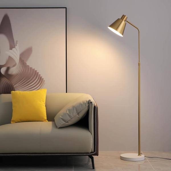 商品名:  High-end Gold Brass Floor Lamp Bright 12W LED Light, Adjustable in Three Colors and Height, Electroplated Iron Lam...