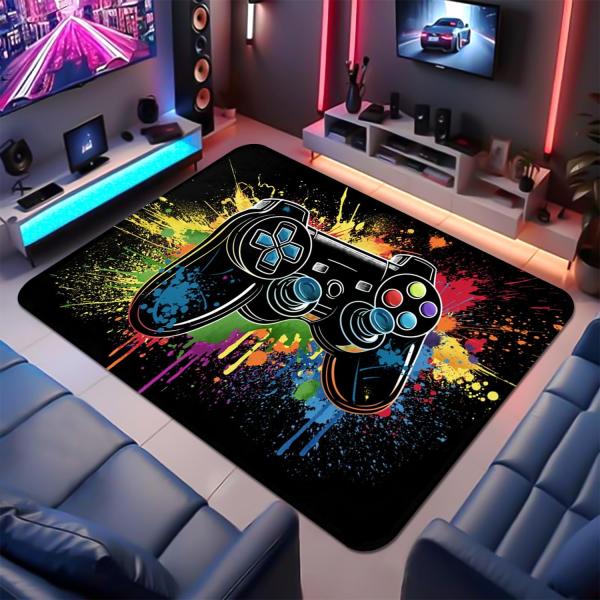 商品名: Perfect Kicks ゲームエリアラグ 5フィートx7フィート ノンスリップ カラフル クール ゲームラグ ティーン 男の子 寝室 リビングルーム ゲームルーム ラグ 装飾 Perfect Kicks Gaming Rug ...
