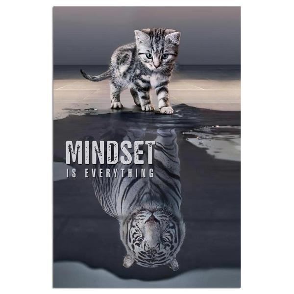 商品名: インスピレーションを与える引用ポスター、Mindset Is Everything、モチベーションを高めるキャンバスウォールアート リビングルームの装飾 美的ヴィンテージポスター&amp;プリント キャンバス絵画 ウォールアート ...