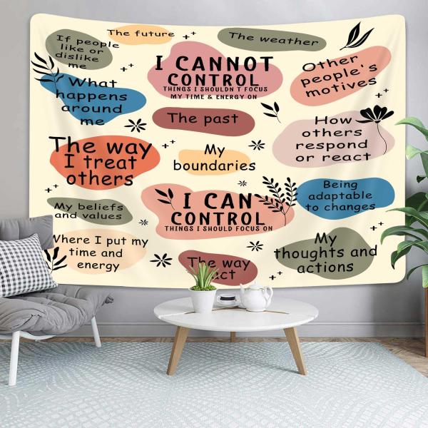 商品名: JAWO Things I Can Control モチベーションアップタペストリー - メンタルヘルスウォールアート セラピー オフィス&amp;教室の装飾 社会的感情学習 スクールカウンセリングオフィス インスピレーションを与...