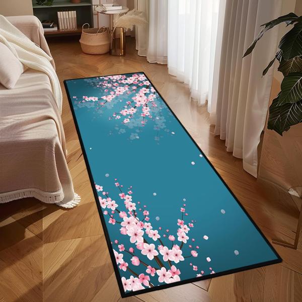 商品名:  VANOVICH Florals Runner Rugs for Hallway,Floral Rug for Bedroom,Pink Cherry Blossom Flowers Spring Theme Bathroom ...