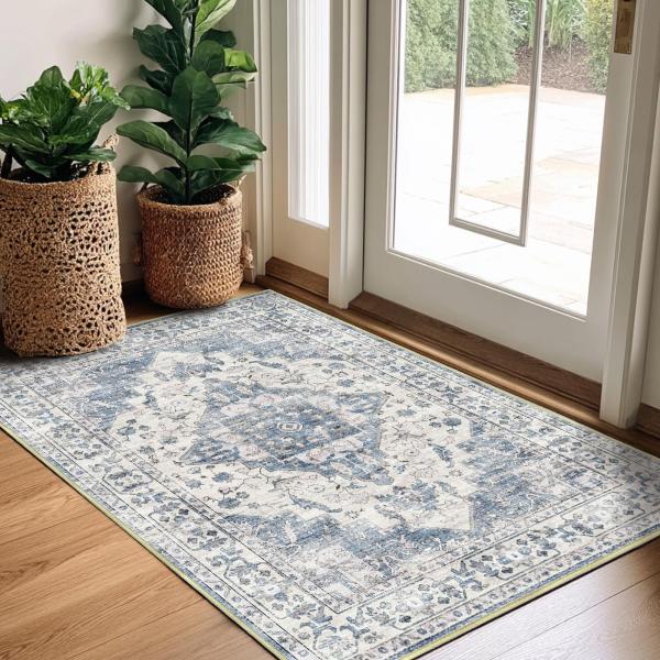 商品名:  Area Rug for Living Room 2x3,Large Machine Washable Vintage Oriental Soft Carpet, Low Pile Thin Floor Area Rugs wi...