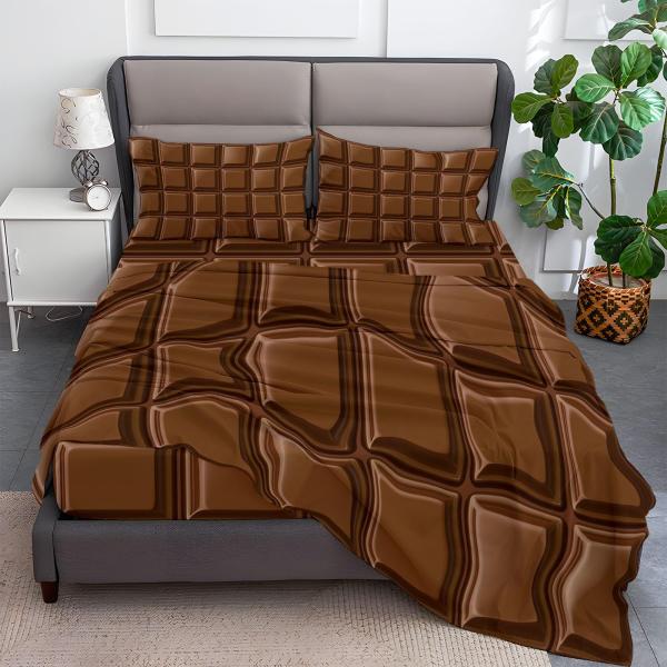商品名:  Twin Size 4 Piece Fitted Sheet Sets - Geometric Chocolate Bar Texture Comfy Breathable Sheets - Deep Pockets Easy ...