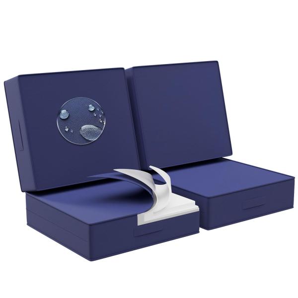 商品名: AOFEITE 屋外用防水オレフィン製ディープシートクッション2点セット 24×24×6インチ 耐候性 色あせしにくい パティオ家具 チェアクッション 厚手ソファシートパッド ストラップ付き ダークブルー AOFEITE 2 PC...