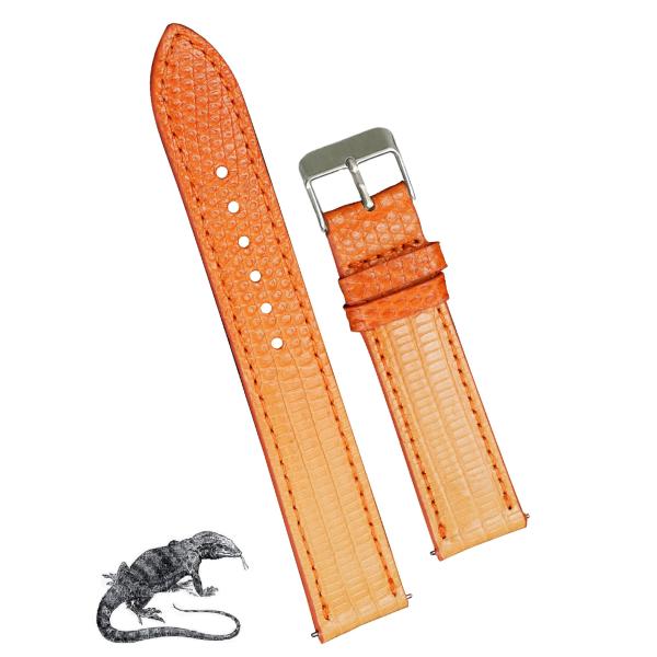 商品名:  21mm Flat Orange Leather Watch Band Quick Release Handmade Leather Strap Slim Replacement Wristband for Men Stainl...
