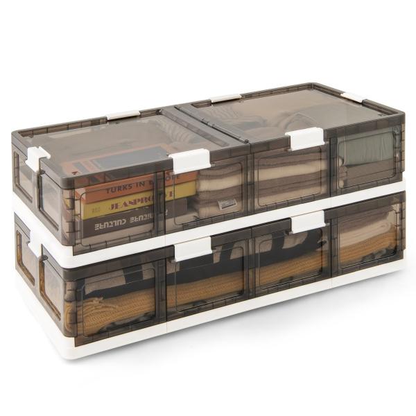 商品名:  Tangkula 26.5Gal Under Bed Storage Containers, 2 Pack Stackable Plastic Storage Bins with Wheels, Double Opening L...