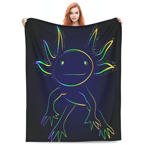 商品名: 様式化されたレインボーAxolotlsブランケットベッド、キッズ、ボーイズ、ガールズ用、ソフトで心地よいブランケット、ホームベッド、カウチ、ソファ、ベッドのギフトに。 Stylized Rainbow Axolotls Blank...