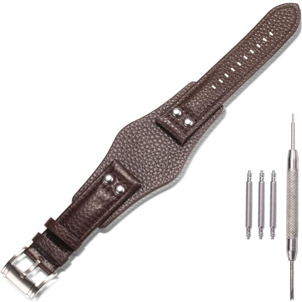 商品名: 22mm 腕時計ストラップ Fossil CH2891 CH2665 CH2564 CH2573 CH2574に対応 レザーブレスレットバンド 交換用リストバンド(ブラウン) Feyert 22mm Watch Strap Com...