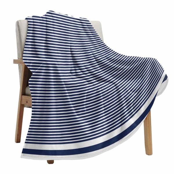 商品名:  Throw Blanket Navy Stripe Blankets and Throws, Stripe Navy White Blanket for Couch Bed Sofa Chair Dorm, Soft Cozy ...