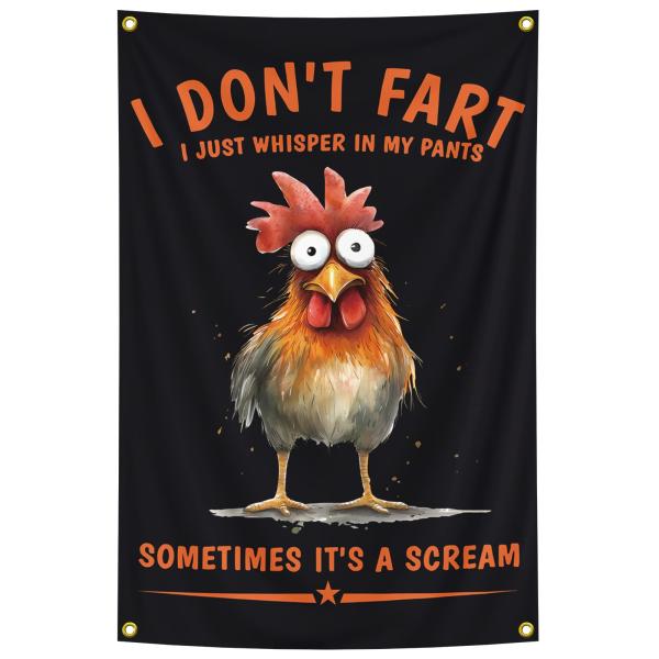 商品名:  Humorous cartoon chicken tapestry I DON'S T FART 2x3 feet (60x90 cm) fun wall flag novel decoration dormitory room...