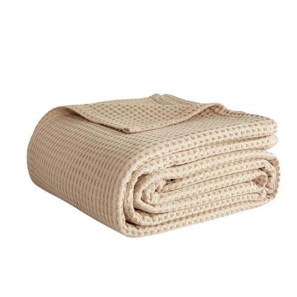 商品名: Simple&amp;Opulence コットン100% ワッフル織り スローブランケット 40インチx50インチ、ソフト 軽量 通気性 快適 ウォッシュ加工 高級レイヤーブランケット ソファ/ソファ/ファームハウスのホームデコレ...