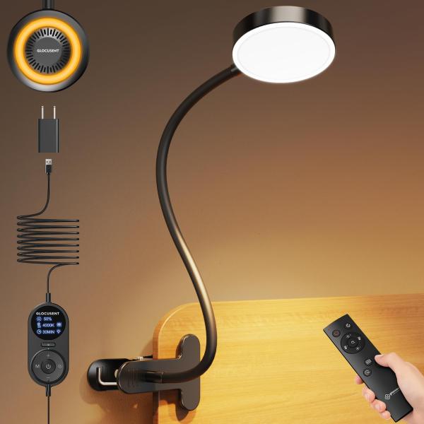 商品名: Glocusent クリップライト Glocusent 72 LED Clip on Lamp with Remote, Reading Light with Amber Ring, 3 Colors &amp; 5 Dimmab...