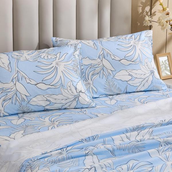 商品名: Gogreen 100% コットン シーツセット ツイン-XL サイズ、ブルーフローラル、4 PC セット、ホットスリーパーと寝汗のための通気性ベッドシーツ、深いポケット最大16インチ Gogreen 100% Cotton Sh...