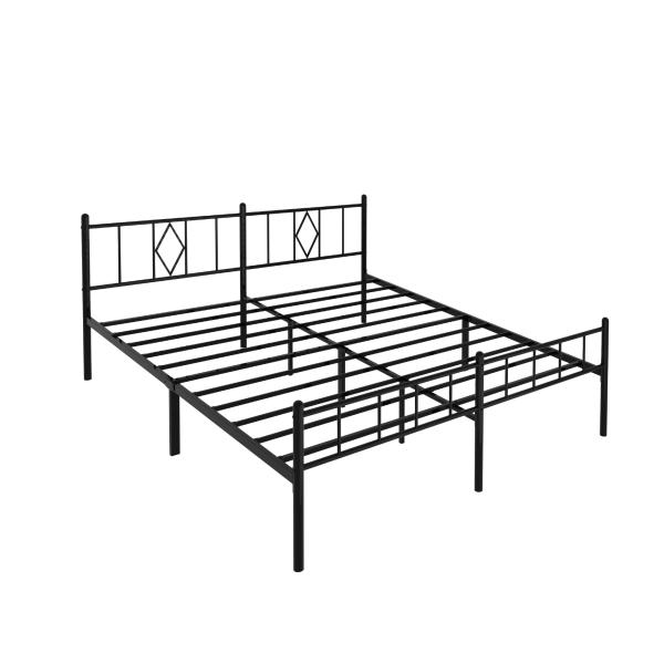 商品名:  FONTOI King Size Bed Frame, 14 Inch Metal Platform Bed with Iron-Art Headboard &amp; Footboard, Max 3500lbs Metal ...