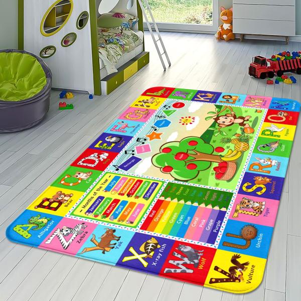 商品名: ABCカーペット、キッズカーペット3x5フィート、子供用寝室用楽しいエリアラグ、ABCアルファベット教室フロアマット、子供部屋、リビングルーム、子供部屋、幼児教室の装飾用教育ラグ ABC Carpet, Kids Carpet 3...