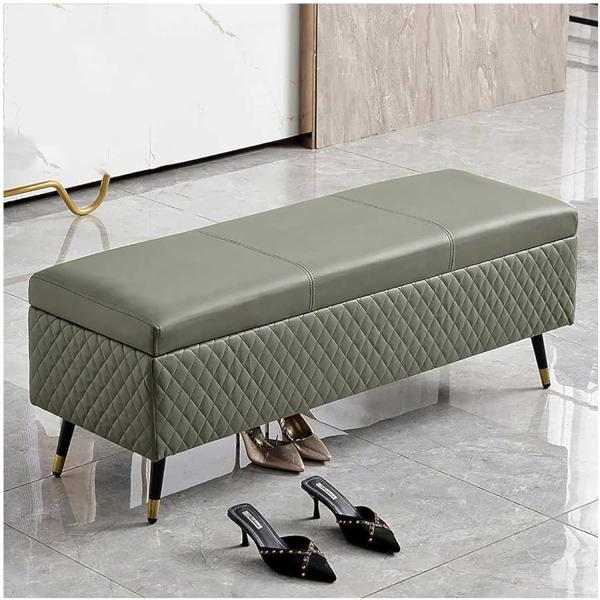 商品名:  UHRLGHS Soft Seat Shoe Changing Stool Leather Storage Bench,Premium Storage Bench End of Bed Upholstered Bench,Mod...