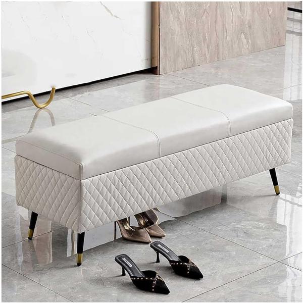 商品名:  UHRLGHS Soft Seat Shoe Changing Stool Leather Storage Bench,Premium Storage Bench End of Bed Upholstered Bench,Mod...