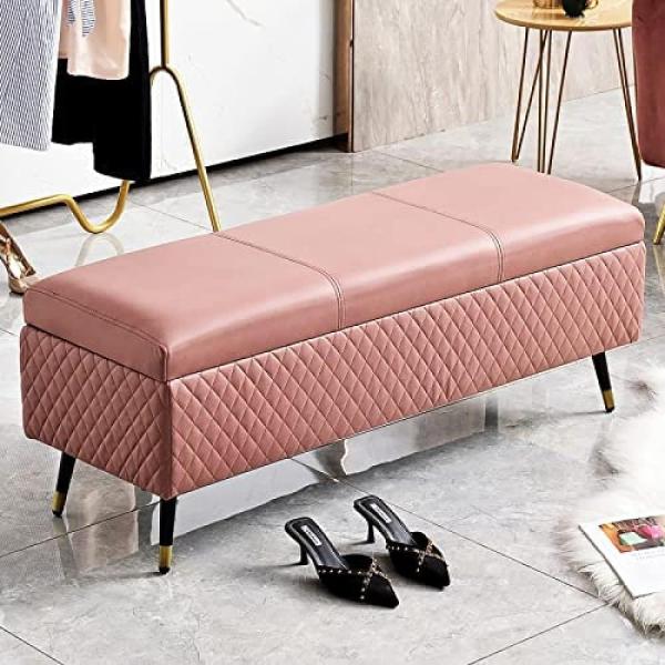商品名:  UHRLGHS Soft Seat Shoe Changing Stool Leather Storage Bench,Premium Storage Bench End of Bed Upholstered Bench,Mod...