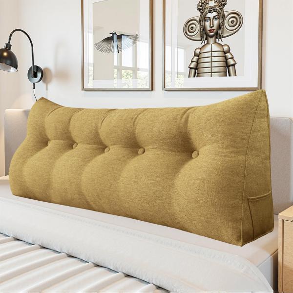 商品名: LELEFIDO (レレフィド) ヘッドボードウェッジクッション - 三角形のヘッドボードクッション ベッドレスト ウェッジクッション ベッドに座るためのクッション - 背もたれの位置決めサポート 読書用クッション 長椅子用クッシ...