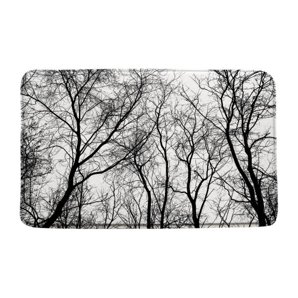 商品名: 素朴な木のバスマット ブラック ホワイト 木 葉なし トランク 抽象的な森の枝 自然 ヴィンテージ カントリースタイル 低反発素材 ホーム オフィス ドア バスルーム 装飾マット、61.0 cmx177.8 cm Rustic T...