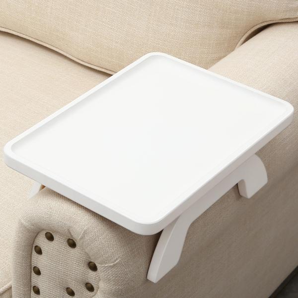 商品名: SINWANT カウチアームテーブル、竹製カウチアームトレイクリップオンソファアームレスト、椅子サイドテーブル 小さなスペース、ドリンク、食事、ディナー用 SINWANT Couch Arm Table,Bamboo Couch ...