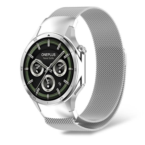 商品名: YANMONGI OnePlus Watch 3用メタル交換用バンド、ステンレススチールブレスレット交換用メッシュメタルリストバンドストラップ、調節可能なリストバンド(シルバー), シルバー, 2 YANMONGI For One...