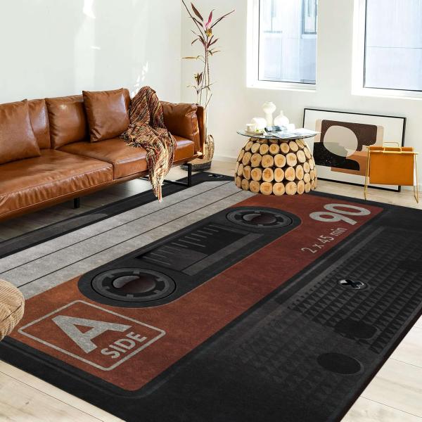 商品名:  Record Area Rug 4x5ft Music Carpet for Bedroom Living Room Classroom Study Playing Non-Slip Floor Mat Carpets Vint...