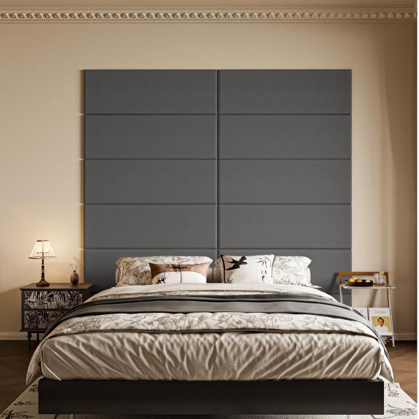 商品名:  LELEFIDO Peel and Stick Headboard Panels ? Pack of 12 Upholstered Wall Cushions, Self-Adhesive Stick-On Headboard ...
