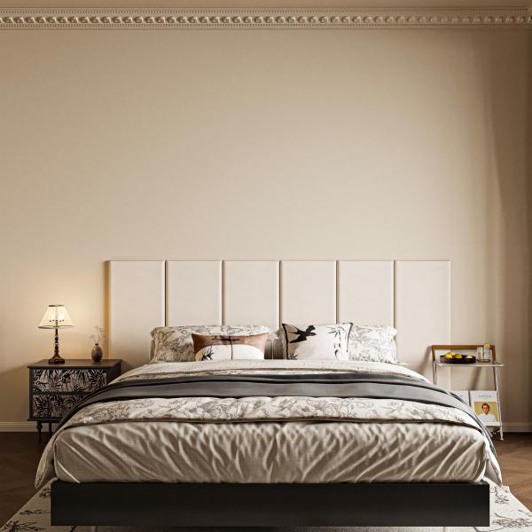 商品名:  LELEFIDO Peel and Stick Headboard Panels ? Pack of 6 Upholstered Wall Cushions, Self-Adhesive Stick-On Headboard f...