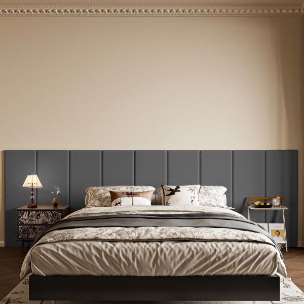 商品名:  LELEFIDO Peel and Stick Headboard Panels ? Pack of 9 Upholstered Wall Cushions, Self-Adhesive Stick-On Headboard f...