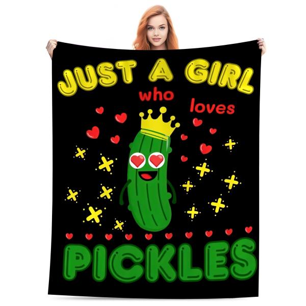 商品名: ピクルスブランケット 女の子や女性への面白いギフト 快適なプラッシュ、Just A Girl Who Loves Pickles フリース スローフード 軽量シート ソフトフリース 快適 ソファ カウチ ベッドルーム 誕生日 装飾...