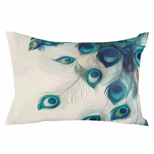 商品名:  Peacock Feather Pillowcase 20x26 Inch - Standard Teal Blue Peacock Art Soft Brushed Microfiber Pillow Covers with ...