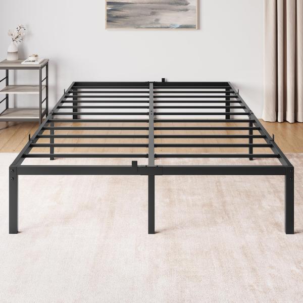 商品名:  dainslef 14 Inch Full Black Bed Frame, Heavy Duty Metal Platform Bed Frame with 6 Non-Slip Mattress, Storage Space...