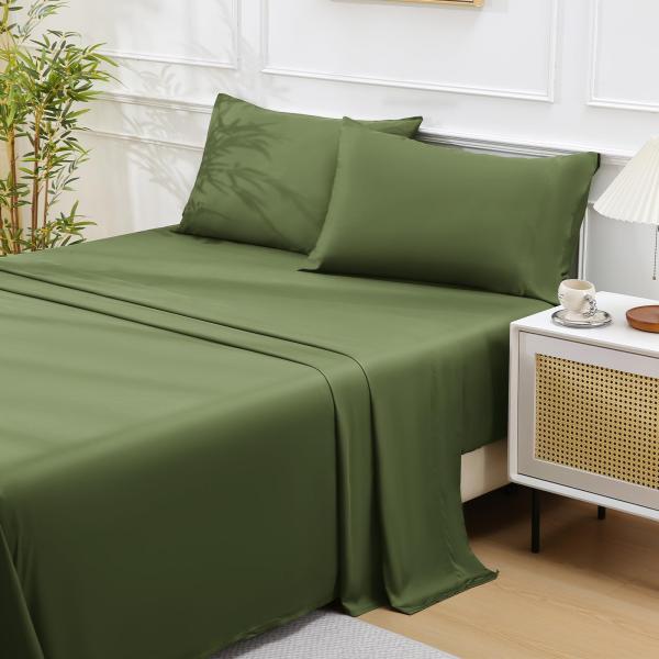 商品名:  Swiftify 100% Organic Viscose Derived from Bamboo, 4-Piece King Bed Sheet Set, Ultra Soft &amp; Luxuriously Coolin...