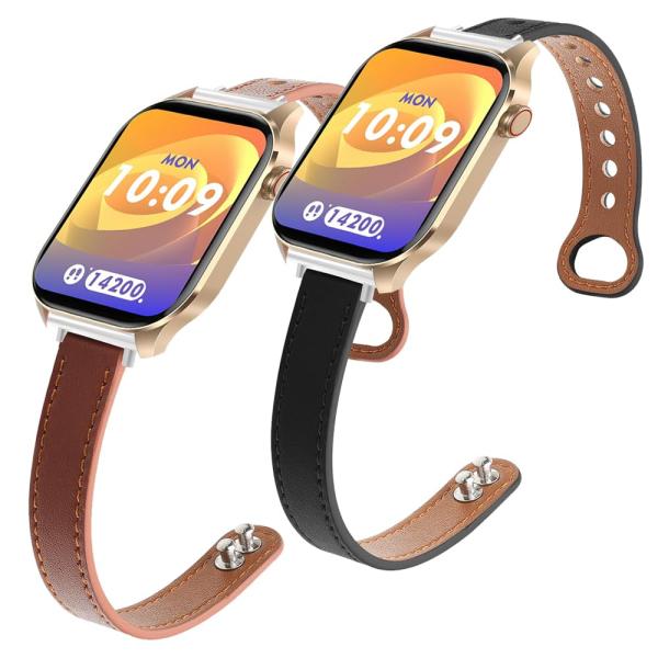 商品名: SOUYIE スマートウォッチ用バンド LYSANDRA 22mm スリムファッションレザーストラップ 交換用 (2パック) SOUYIE T19、T56、T90、T98、P113、P109、P99、S47、SW7、SW-7、Q1...