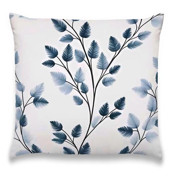 商品名: Xolytar Blue Leaves ピローカバー、ソフトブルーの優雅な植物アート、ソファ、ベッド、リビングルーム用フローラルクッションケース、モダンなアクセント、素晴らしいギフト、48x18インチ ソフトカバー Xolytar...